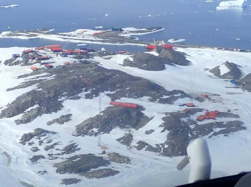 Aerial view of Dumont d'Urville station General view of Casey station ...